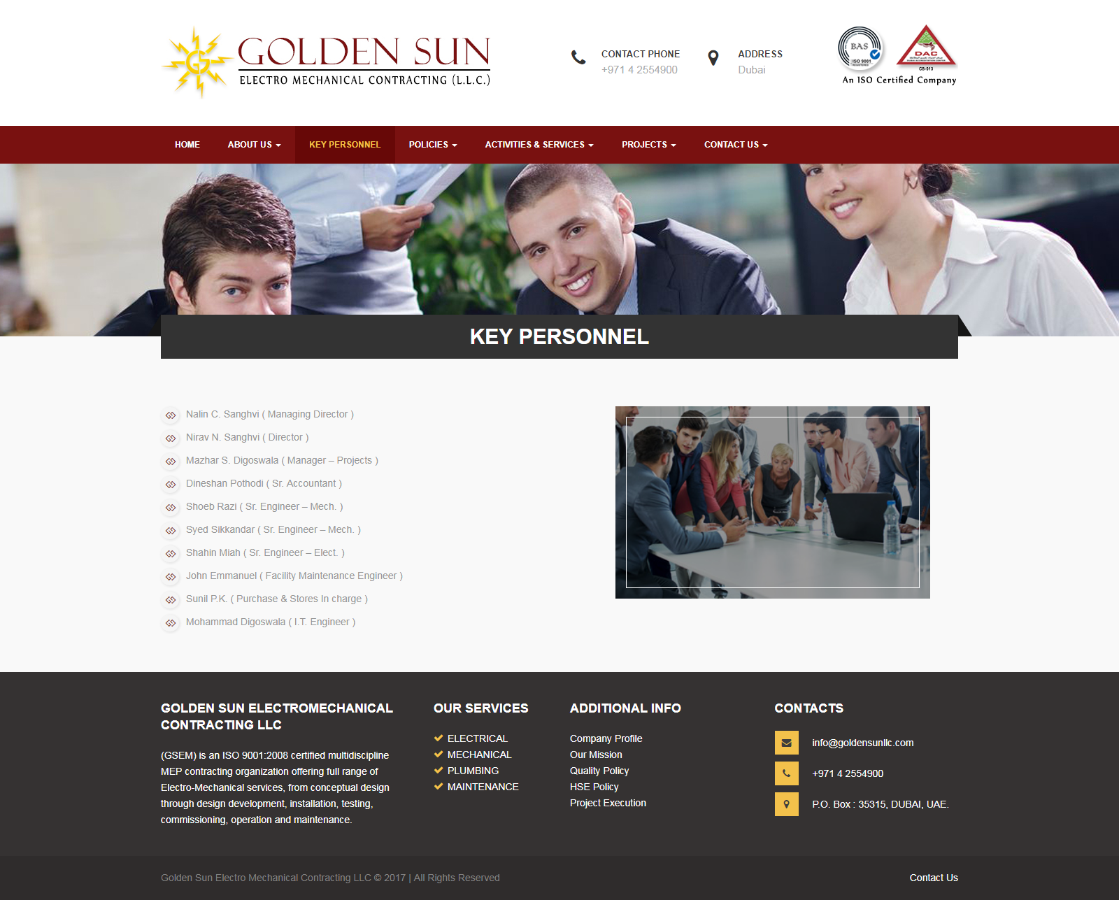 Golden Sun | Key Personnel